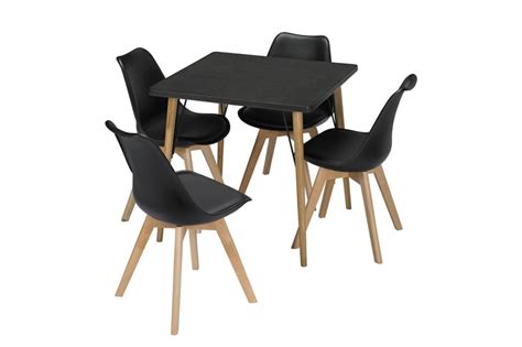 Mercer Dining Table Black Faux Concrete Furnitureinstore