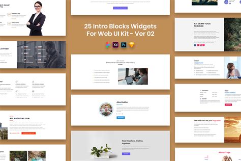 25 intro blocks widgets for web ui kit graphic by 3djagan · creative