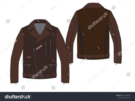 Leather Jacket Illustration Fashion Template เวกเตอร์สต็อก ปลอดค่า