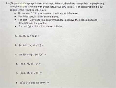 Solved 2 24 Points A Language Is A Set Of Strings We