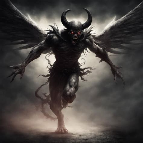 Demon Angel Running Towards Me In Darkness High De by ...