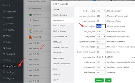 Php Ini Memory Limit AaPanel Free Hosting Control Panel One Click LAMP LEMP
