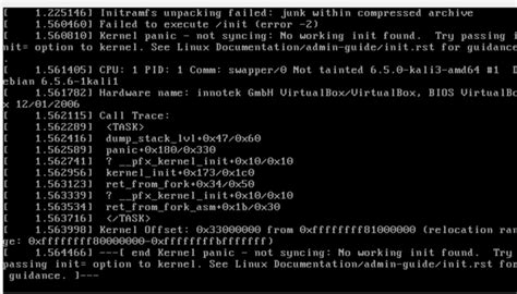 Ответы Ошибка при запуске кали линукс