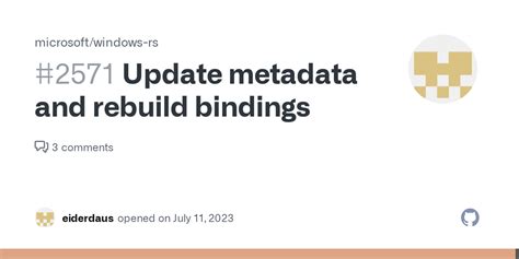 Update Metadata And Rebuild Bindings · Issue 2571 · Microsoftwindows