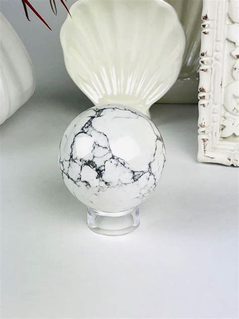 Natural Howlite Healing Crystal Sphere 50mm Etsyme2tnwnjm
