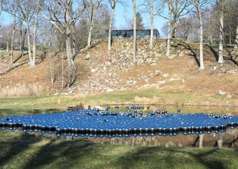 Installation At The Glass House Consists Of Mirrored Balls