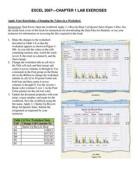 Excel 1 Lab Exercises Pdf Pdf Worksheet Microsoft Excel