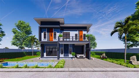 แบบบ้านโมเดิร์น 2 ชั้น Th