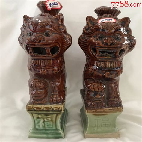 狮子蜡台瓷雕塑摆件图2，5瑕疵8088两个总价 价格50元 Se94029962 雕塑瓷瓷雕 零售 7788收藏收藏热线