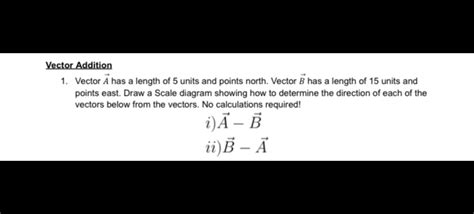 Get Answer Vector Addition 1 Vector A⃗ Has A Length Of 5 Units And