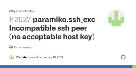 Paramiko Ssh Exception SSHException Incompatible Ssh Peer No Acceptable Host Key Issue