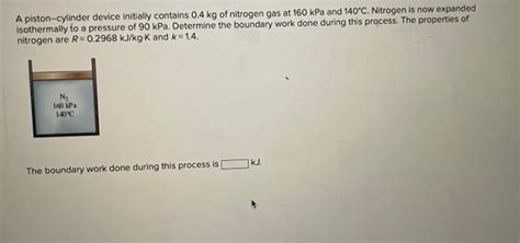 Solved A Piston Cylinder Device Initially Contains Kg Of Chegg