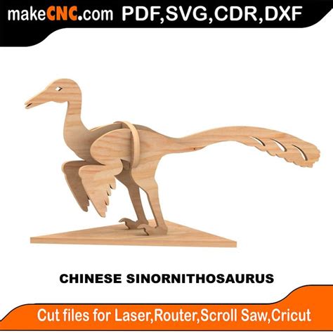Chinese Sinornithosaurus Kool Dino 3d Puzzle Laser Cut Scroll Saw