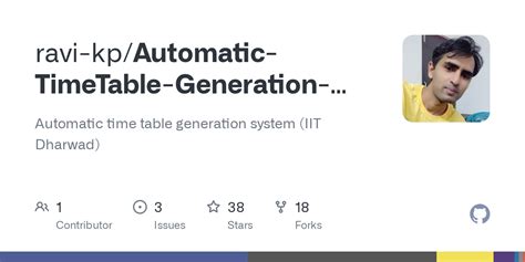Github Ravi Kp Automatic Timetable Generation For An Institute Automatic Time Table