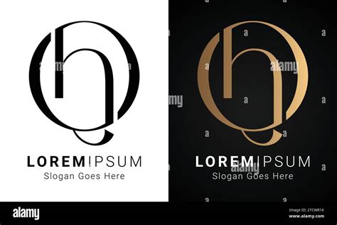 Luxury Initial HQ Or QH Monogram Text Letter Logo Design Stock Vector Image Art Alamy
