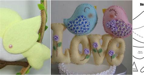 3 Moldes Y Tutorial Para Hacer Lindos Pajaritos De Fieltro ~ Mimundomanual