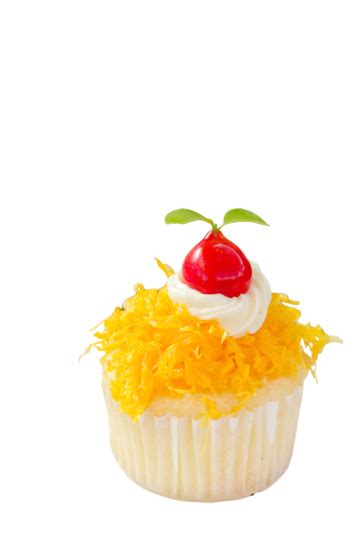 Foi Thong Dessert Cuisine Cherry Plate Red Yellow White Png