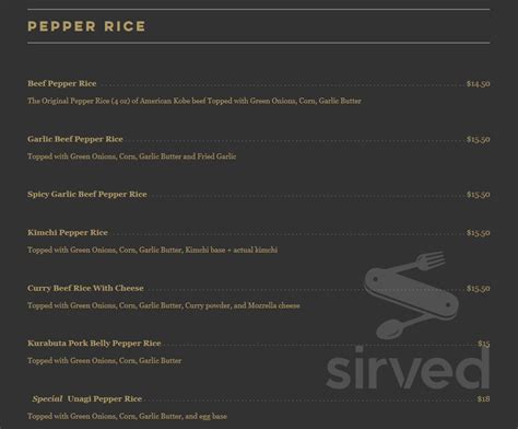 Menu For Sizzling Lunch Berkeley In Berkeley California United States