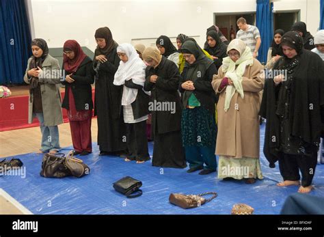 Women At Prayers At Eid Milad Un Nabi Celebrations At Sunni Muslim Association Tooting London