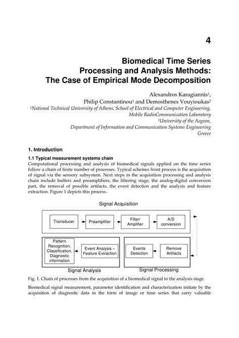 Pdf Biomedical Time Series Processing And Analysis Methods The Case Of Empirical Mode