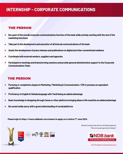 Internship Corporate Communication Jobseekerlk