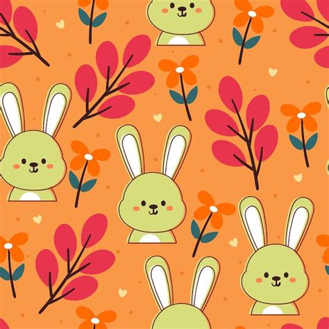 Premium Vector Seamless Pattern Cute Bunny