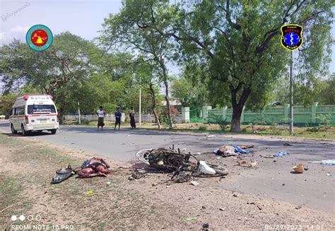 မြင်းမူမြို့၌ ဆိုင်ကယ်ဖြင့် မိုင်းသယ်လာစဉ် ပေါက်ကွဲမှုဖြစ်၍ အမျိုးသားန