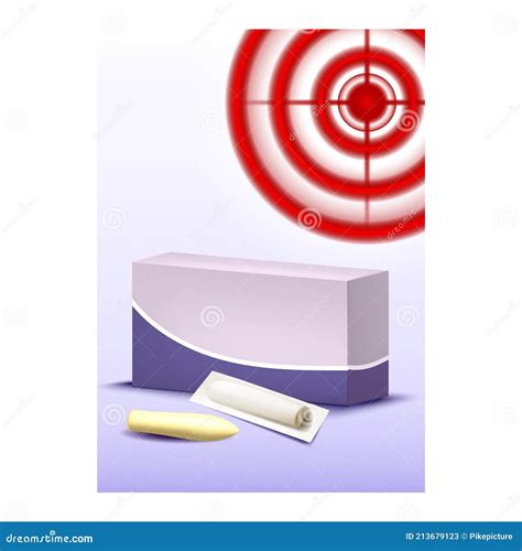 Hemorstop Suppositories Poster Vector Illustration Realistic Banner
