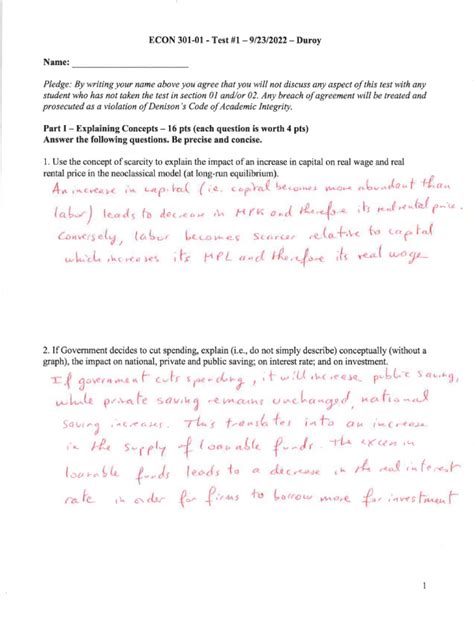 Econ 301 01 Test 1 Answer Key Pdf