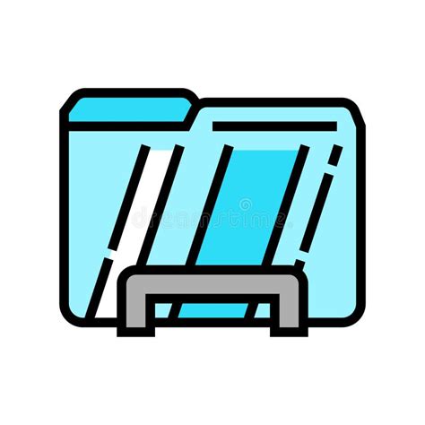 Computer Folder Color Icon Vector Illustration Stock Illustration