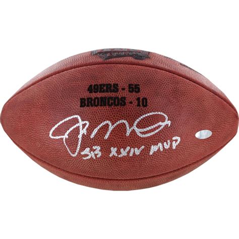 Joe Montana Signed Nfl Super Bowl Xxiv Logo Football Inscribed Sb Xxiv