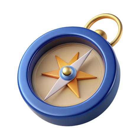 Premium Vector A Blue And Gold Compass With A Blue Top