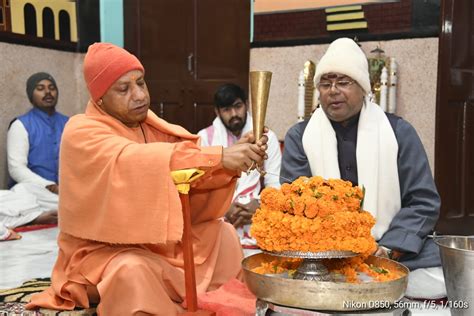 Yogi Performs ‘rudrabhishek For Public Welfare At Gorakhnath Temple