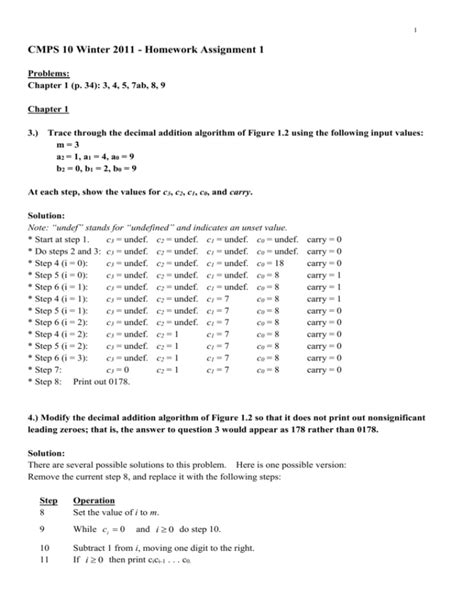 Cmps 10 Homework 1 Algorithms And Problem Solving