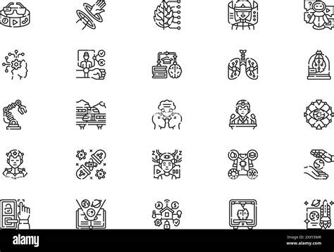 Technology Of The Future Icons Collection Is A Vector Illustration With Editable Stroke Stock