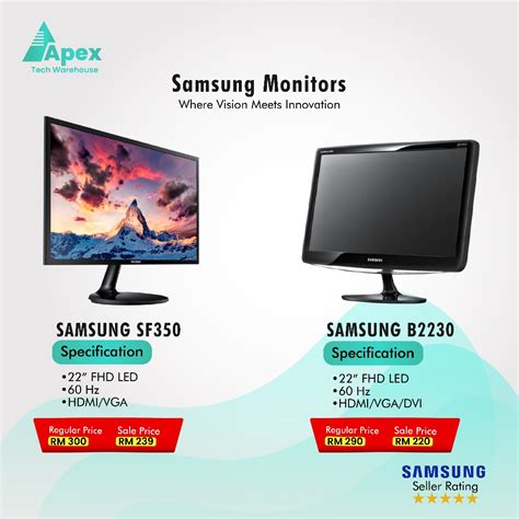 Samsung Monitor Inch FHD LCD LED Monitor HDMI VGA Adjustable Tilt Shopee Malaysia