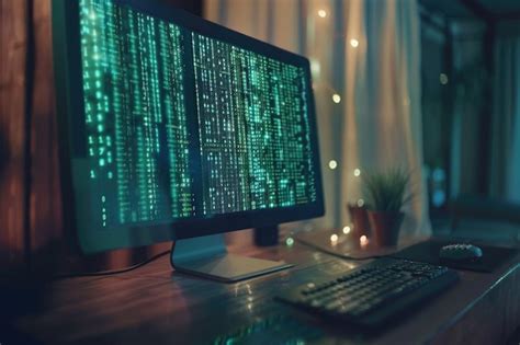 Premium Photo Computer Screen With Binary Code On It Binary Code Binary Code