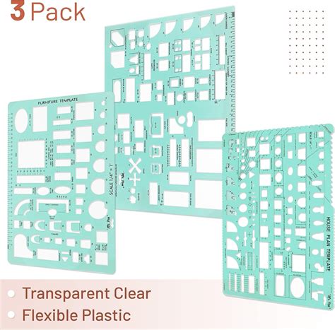 Mr Pen House Plan 3 Pack Green Interior Design And Furniture Templates Drafting Tools And
