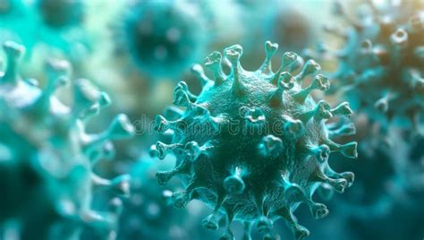 A 3d Medical Illustration Providing A Microscopic View Of A Virus Stock