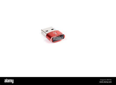 Usb Red Universal Serial Bus Adapter C To A For Phone And Electronic