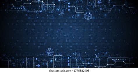 Abstract Technology Concept Binary Code Circuit Stock Vector Royalty