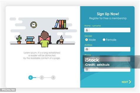 온 보 딩 레지스터 아이콘에 폼 디자인 화면 현대적이 고 간단한 벡터 일러스트 레이 션 웹사이트와 애플 리 케이 션에 대 한 서식 파일 0명에 대한 스톡 벡터 아트 및 기타