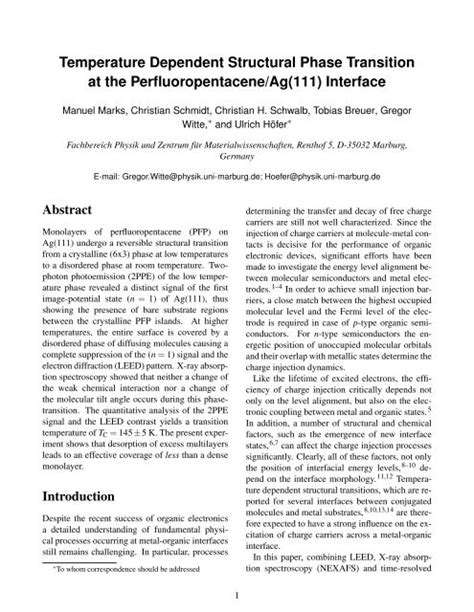Temperature Dependent Structural Phase Transition At The Physik