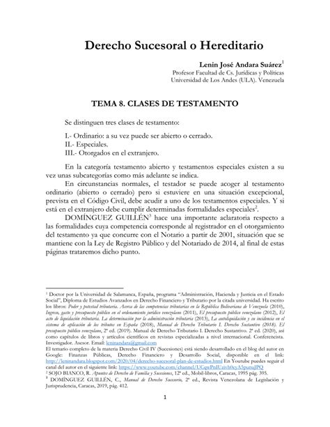 PDF Tema Clases De Testamento