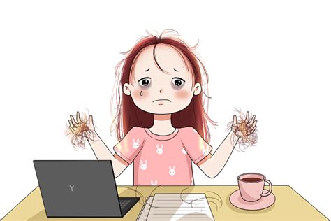 摄图网401763030秃头少女熬夜掉头发（非企业商用）图片秃头插画图片素材 花瓣网