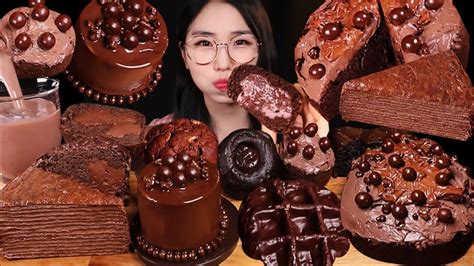 50만감사🎉 쇼콜라크레이프 초코생크림도넛 갸또초콜릿케이크 초코와플 브라우니 머핀 쿠키 Chocolate Dessert🍫