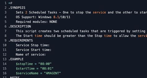 Scheduled Tasks To Stop And Restart A Service