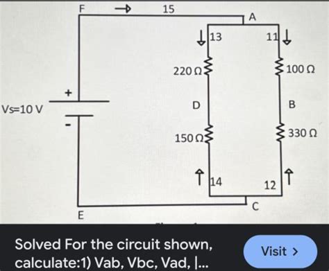 Solved For The Circuit Shownsolved For The Circuit Showncalculate1