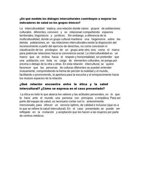 En Qué Medida Los Diálogos Interculturales Contribuyen A Mejorar Los