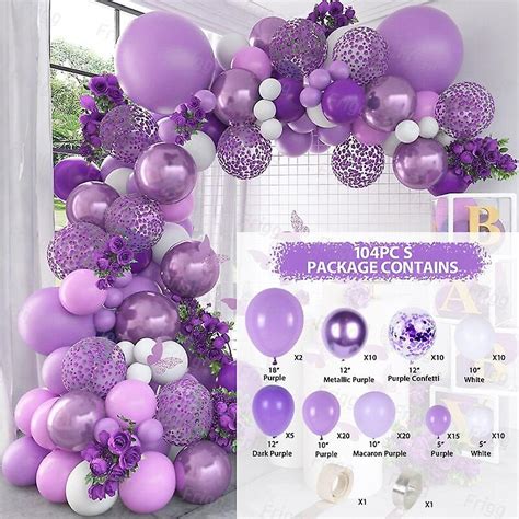 Fjäril Rosa Lila Ballong Garland Arch Kit Födelsedagsfest Dekor Flicka